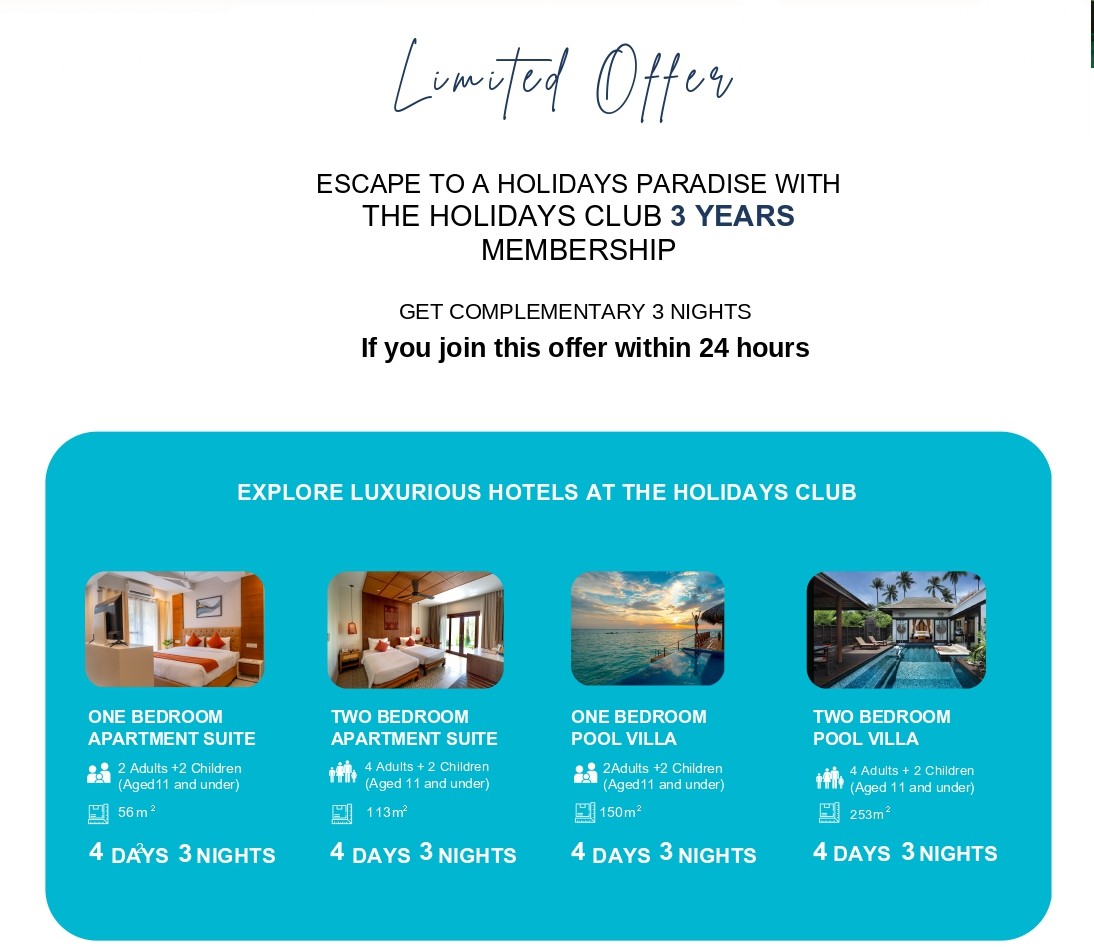 Promotional Offer - The Holidays Club